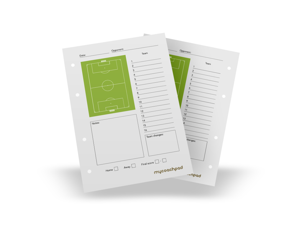 100x Match Day Record Sheets – mycoachpad